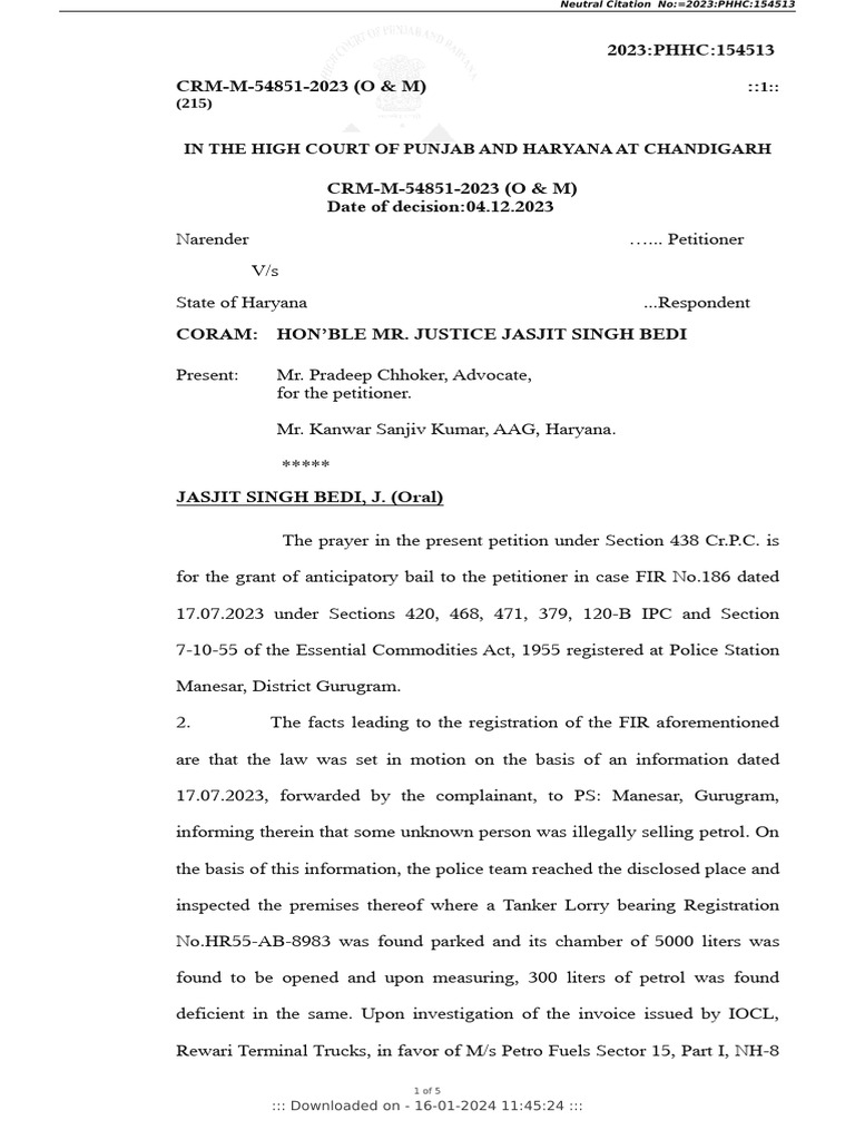 CRM-M 54851 2023 04 12 2023 Final Order | PDF | Bail | Criminal Justice
