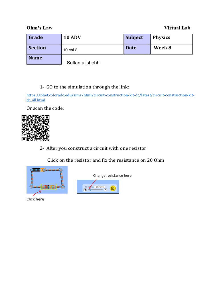Ohm's Law Activity | PDF