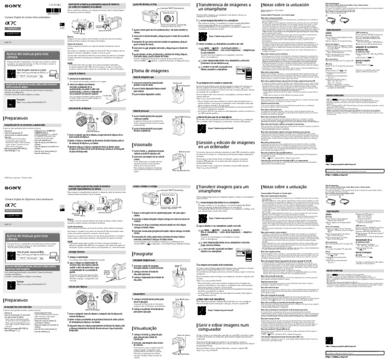 Guía Rápida para Cámara Sony ILCE-7C | PDF | Smartphone | Cámara digital