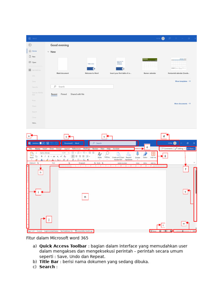 Fitur Dalam Microsoft Word 365 | PDF