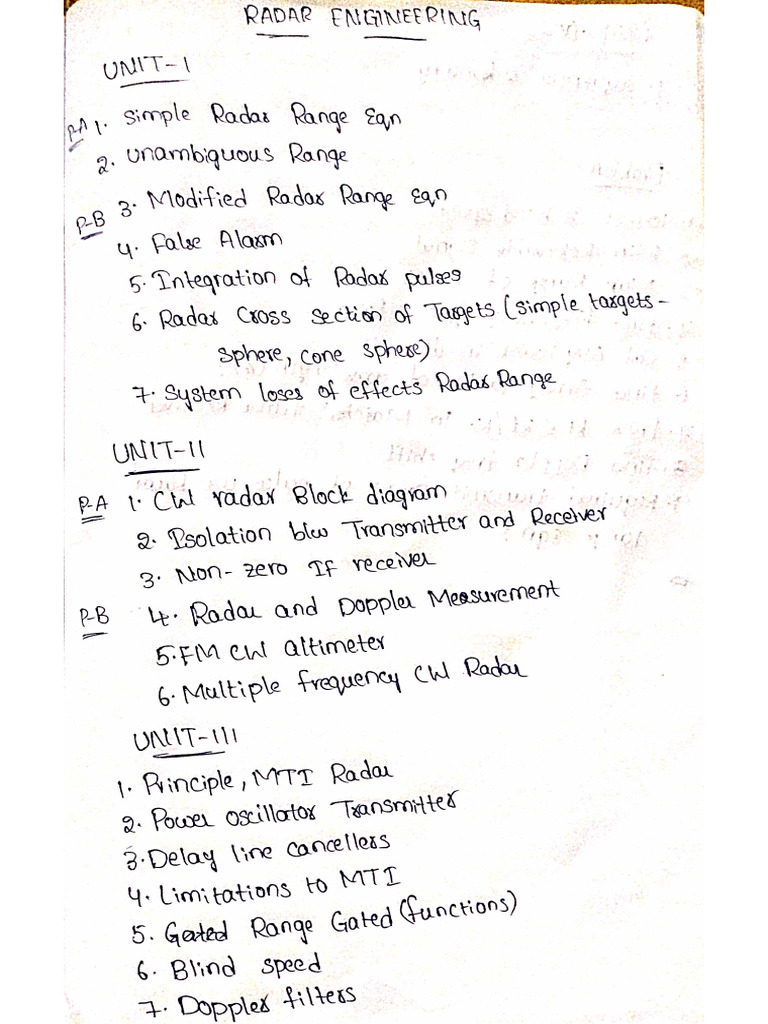 Radar Engineering Important | PDF
