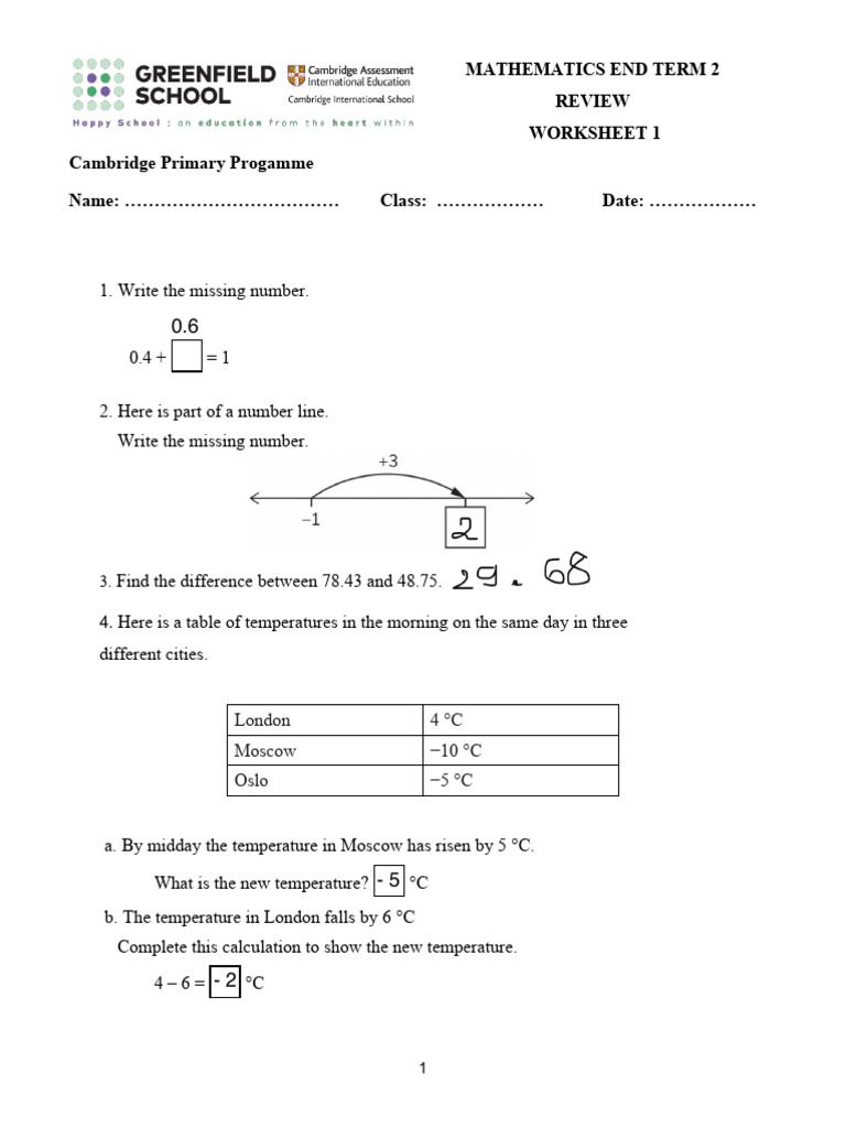Cpm5_review Ws 1 | PDF | Mathematics