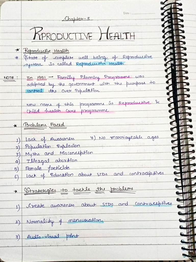 Reproductive Health Notes | PDF | Reproduction