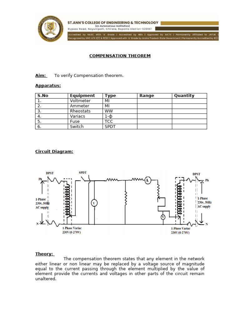 12.Compensation theorem (1) | PDF