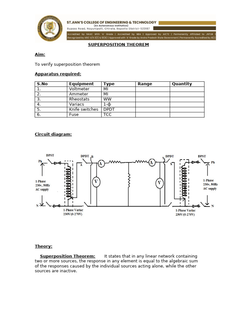 9& 11.Superposition theorem and maximum power transfer theorem( SEPERATELY) (1) | PDF ...