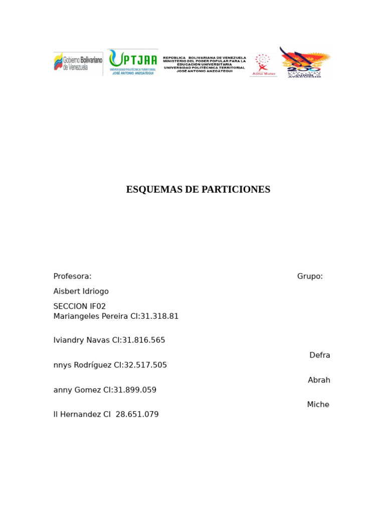 Esquemas de Particiones | PDF | Disco duro | Sistema operativo