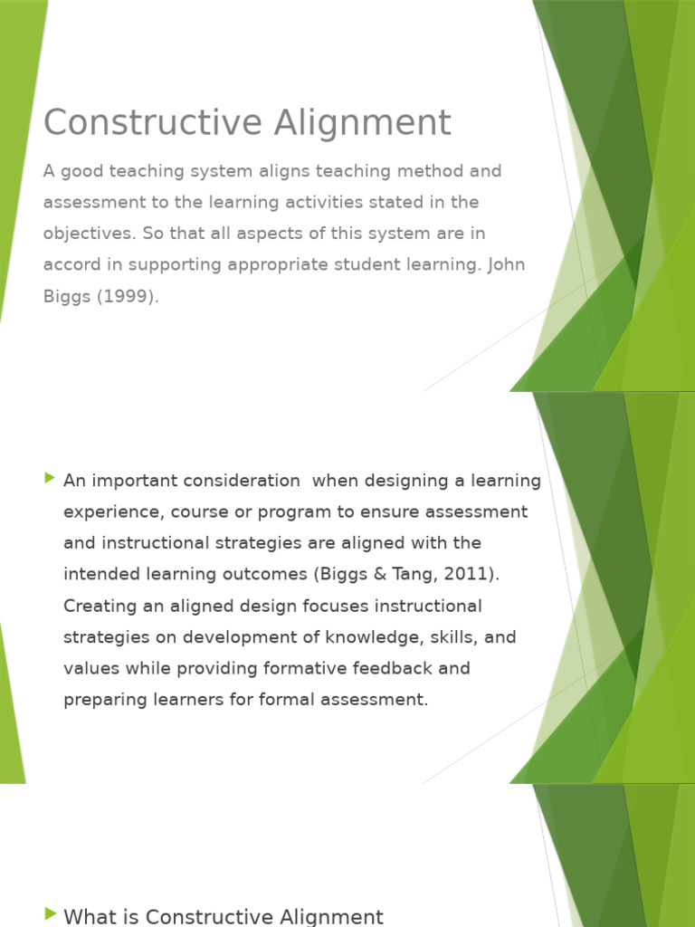 Constructive Alignment and Assessment Method | PDF | Educational ...