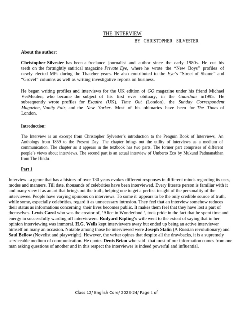 The_Interview_UPDATED | PDF | Novels