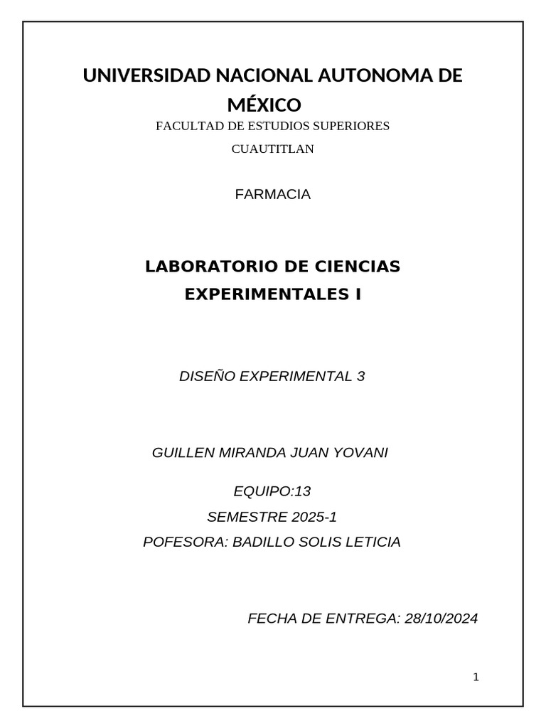 Diseño Experimental | PDF | Solubilidad | Concentración