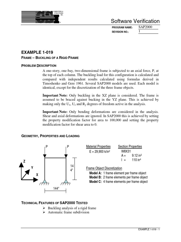 Problem 1-019 | PDF | Buckling | Structural Engineering