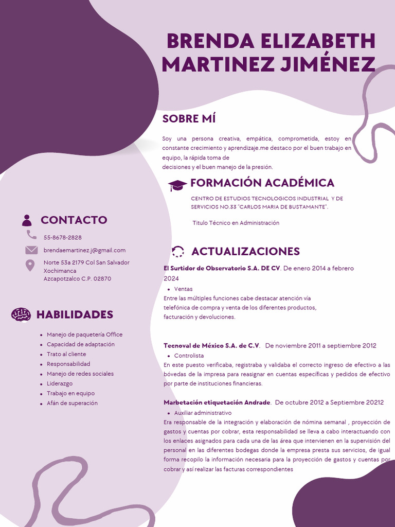 CV_Brenda_Martinez | PDF | Economias