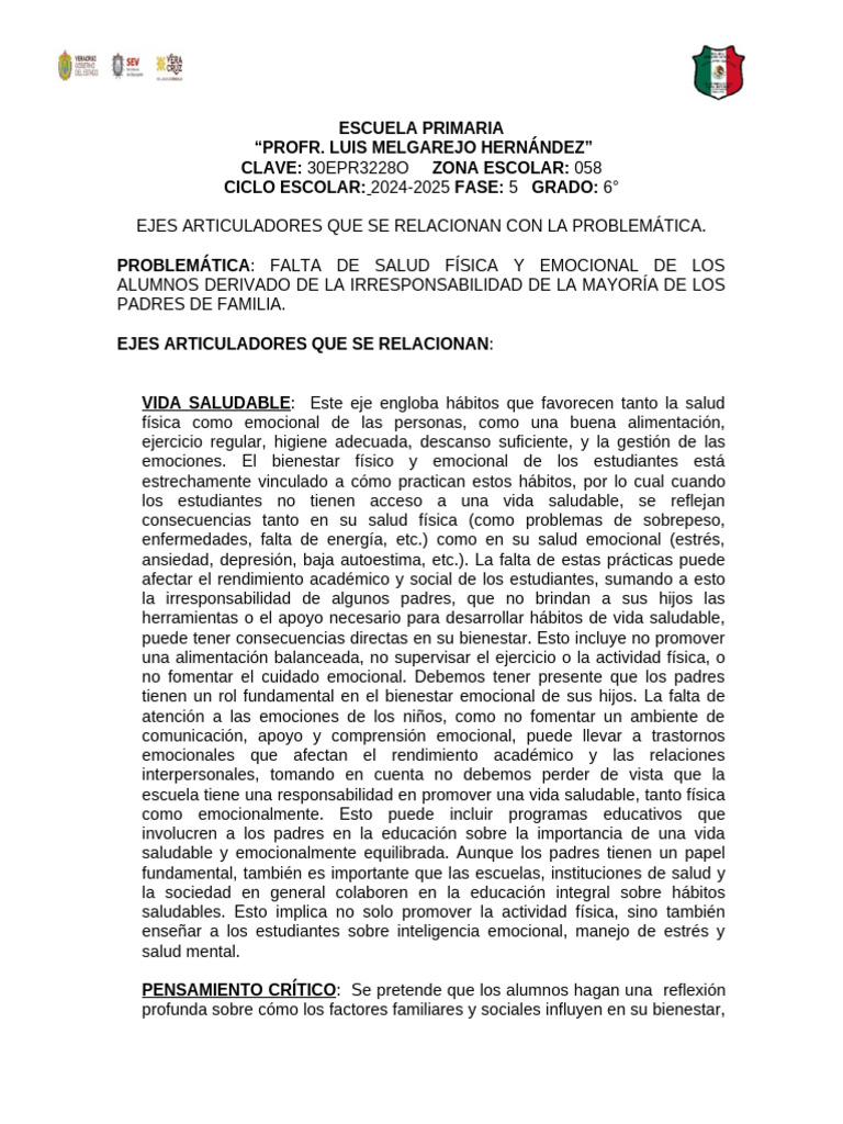 Relacion de Ejer Articuladores | PDF | Las emociones | Escuelas