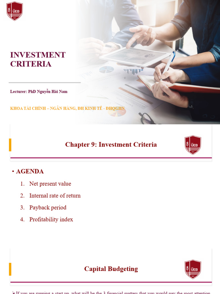 Chapter 9 Investment Criteria | PDF | Net Present Value | Internal Rate ...