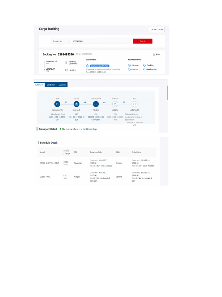 Cargo Tracking Cosco | PDF