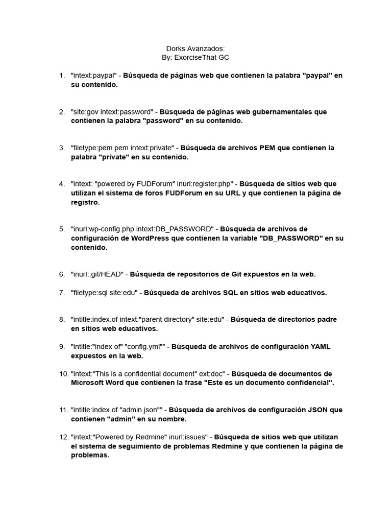 Dorks SQL para vulnerabilidades Hotmail | PDF | Php | Red mundial