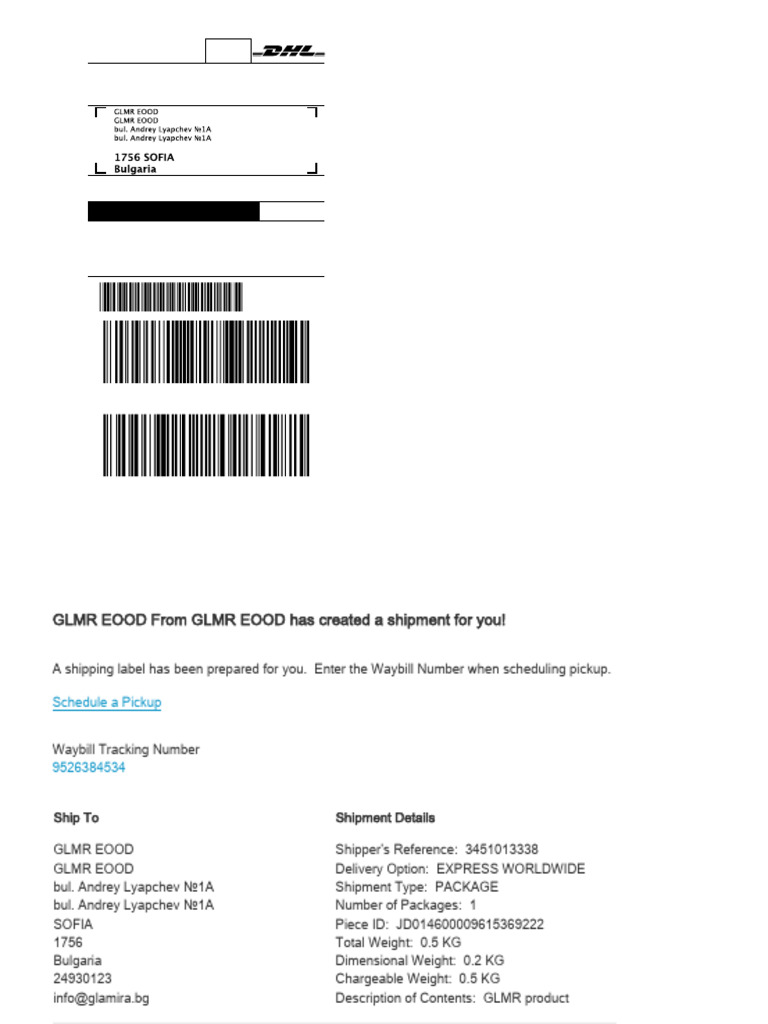 Shipping Notice for GLMR EOOD | PDF | Courier | Freight Transport