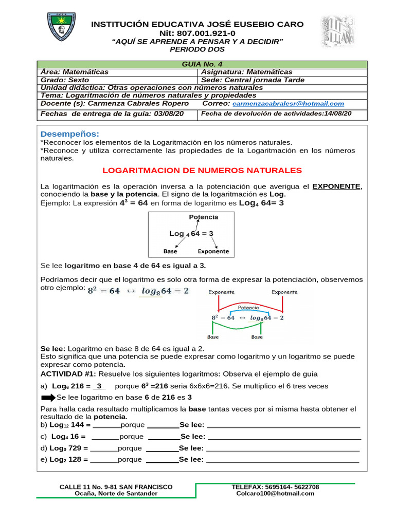 Logar It Mos | PDF | Exponenciación | Logaritmo