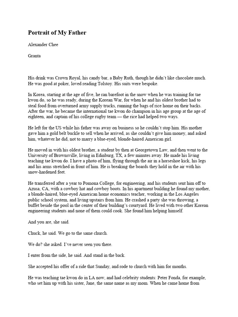 Chee - Portrait of My Father | PDF