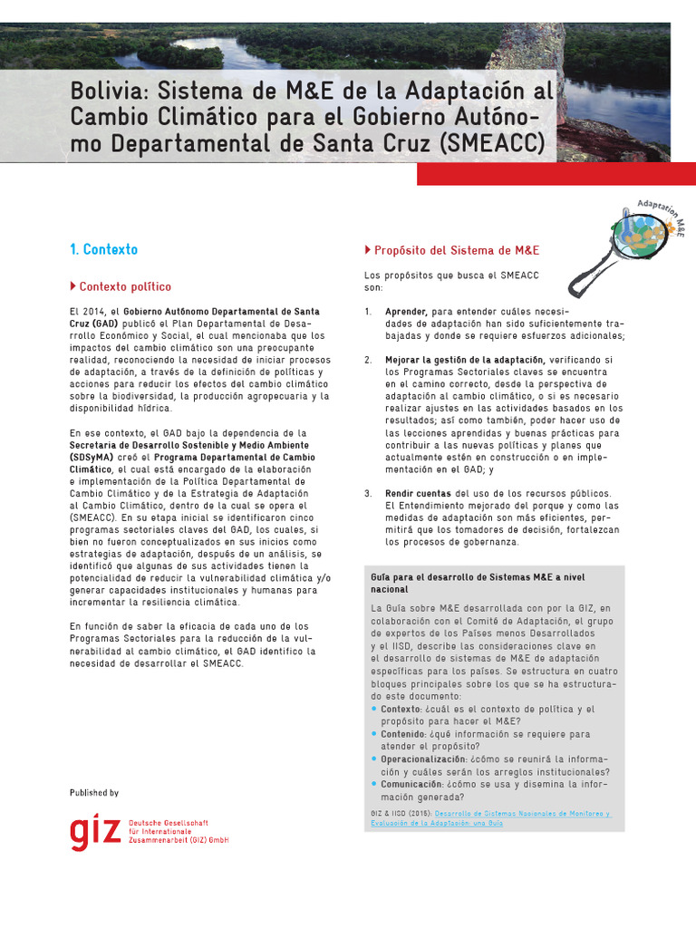 2014 M&E-Vlnerabilidad-Bolivia GIZ | PDF | Evaluación | Entorno natural