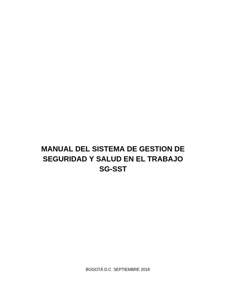 Manual SG-SST: Seguridad y Salud Laboral | PDF | Seguridad y salud ...