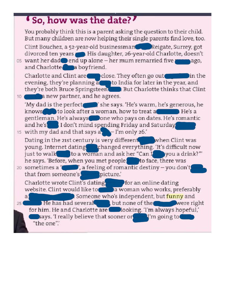 English FIle 4th Ed. File 1B Gap-Fill Task | PDF