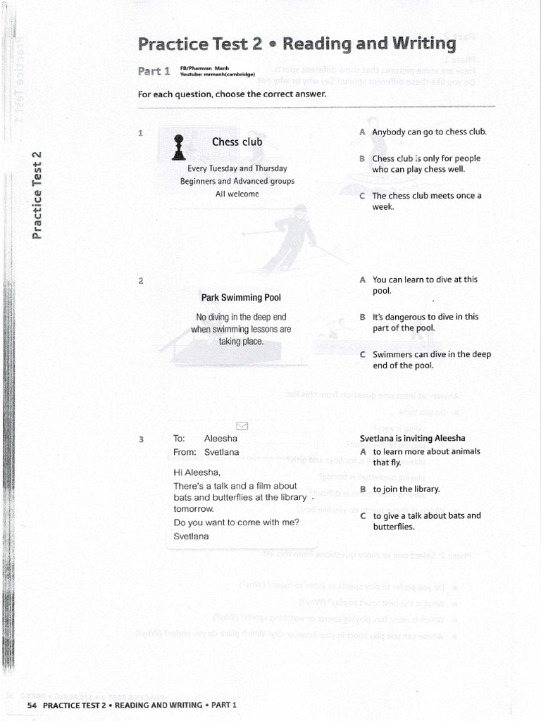 KET - Exam Practice 4 | PDF