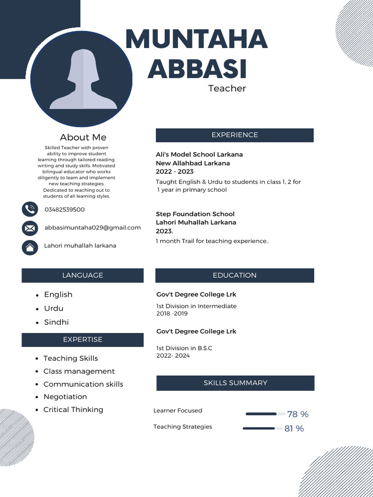 Blue Professional Modern CV Resume | PDF