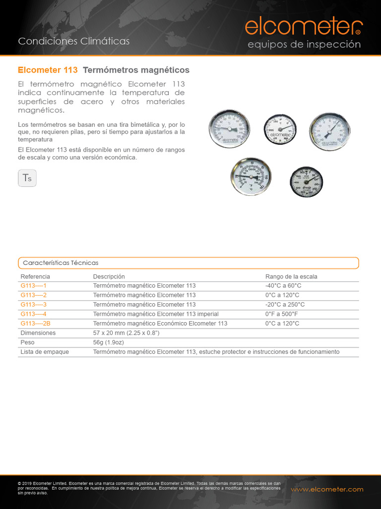 Elcometer 113 Termometro Magnetico | PDF