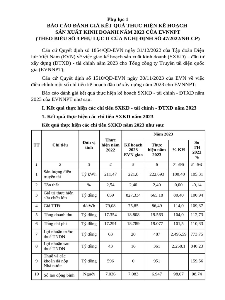 3-20240614210250051 - 1 - PL1 - Mau So 3 - ND47 Ve Thuc Hien KHSXKD 2023 | PDF