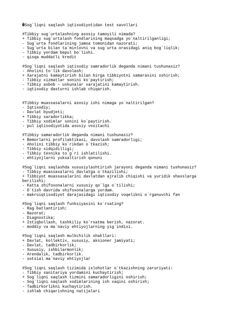 Sogliq Itisod Oxirgi | PDF