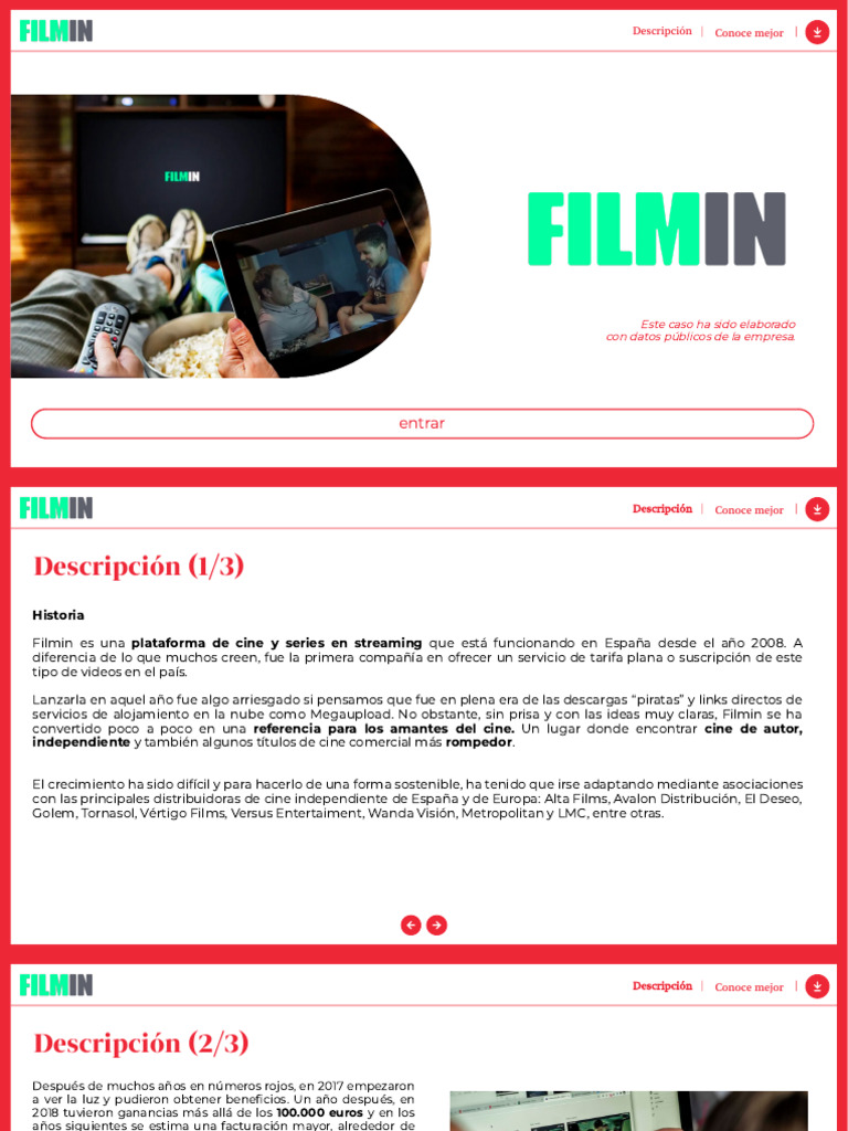 MDMD. M2. A1 y A2. Caso Filmin | PDF