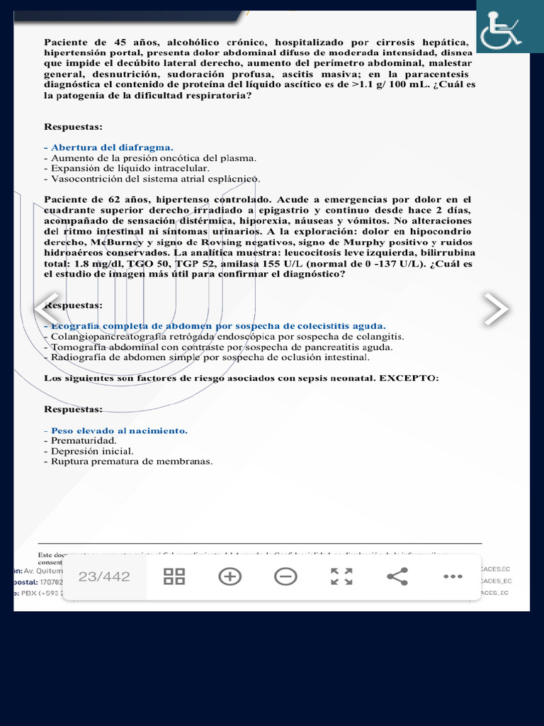 BANCO DE PREGUNTAS CARRERA DE MEDICINA - Caces | PDF