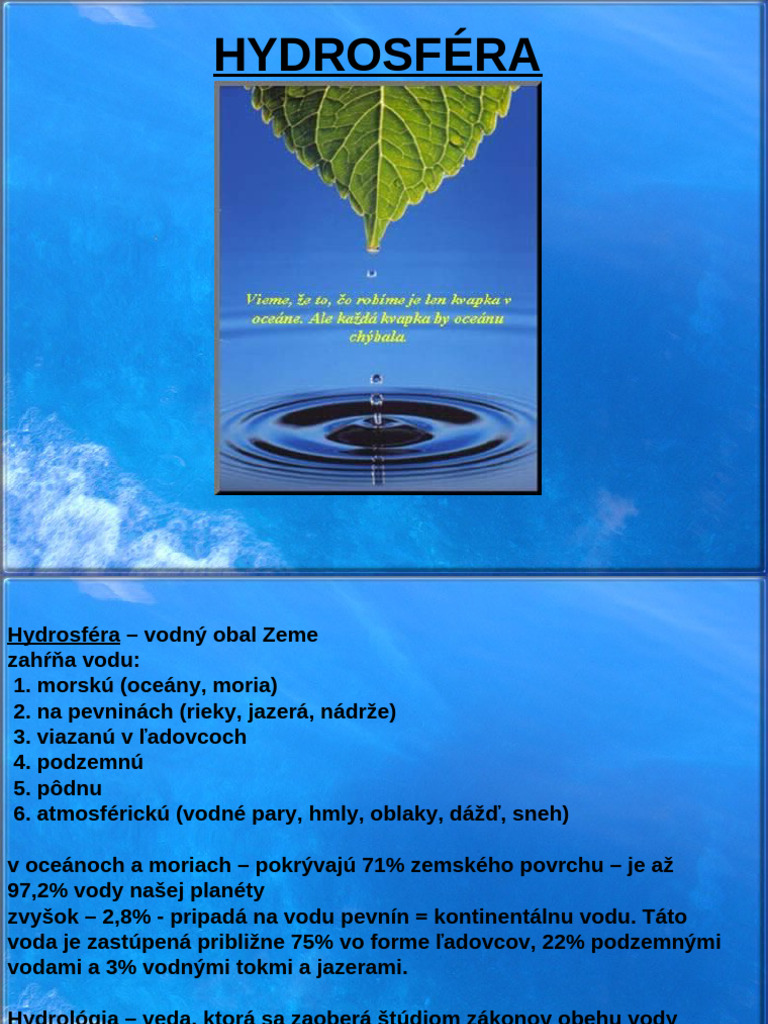 Hydrosféra | PDF