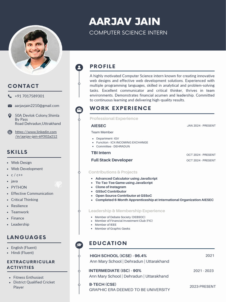 Resume 1 Pdf Computing Computer Science