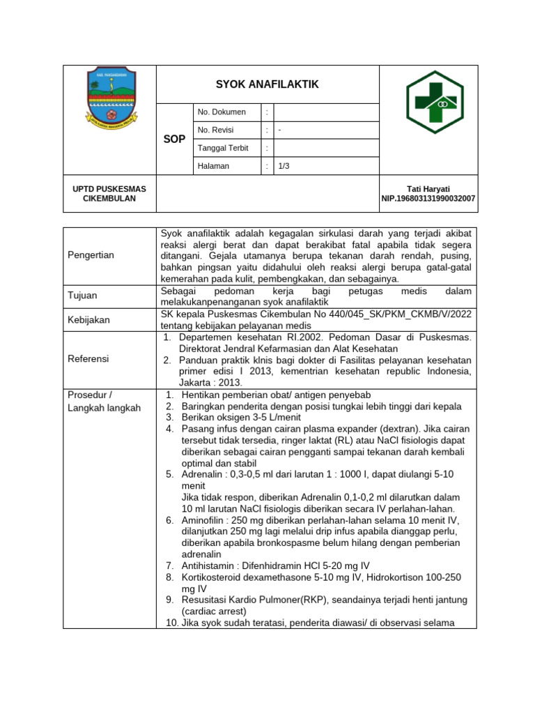 Syok Anafilaktik | PDF