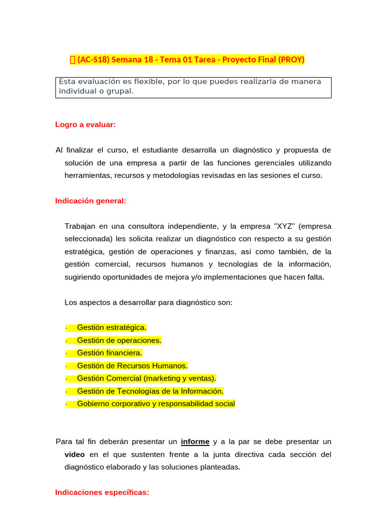 ? (AC-S18) Semana 18 - Tema 01 Tarea - Proyecto Final (PROY) - ADMINISTRACION Y ORGANIZACION DE ...