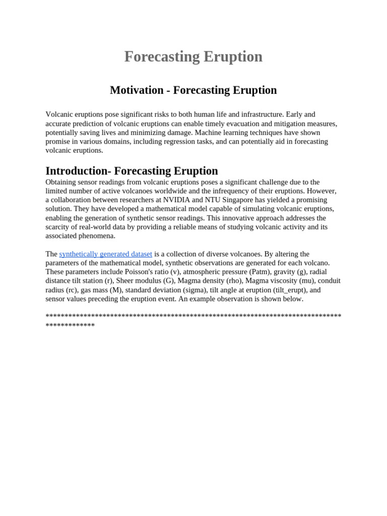 Forecasting Eruption - Future Research | PDF | Regression Analysis ...
