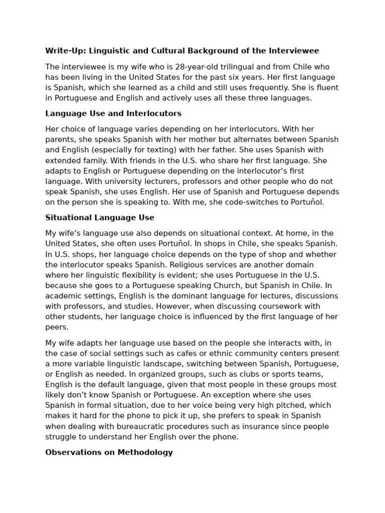 Bilingual interview | PDF | Multilingualism | Spanish Language