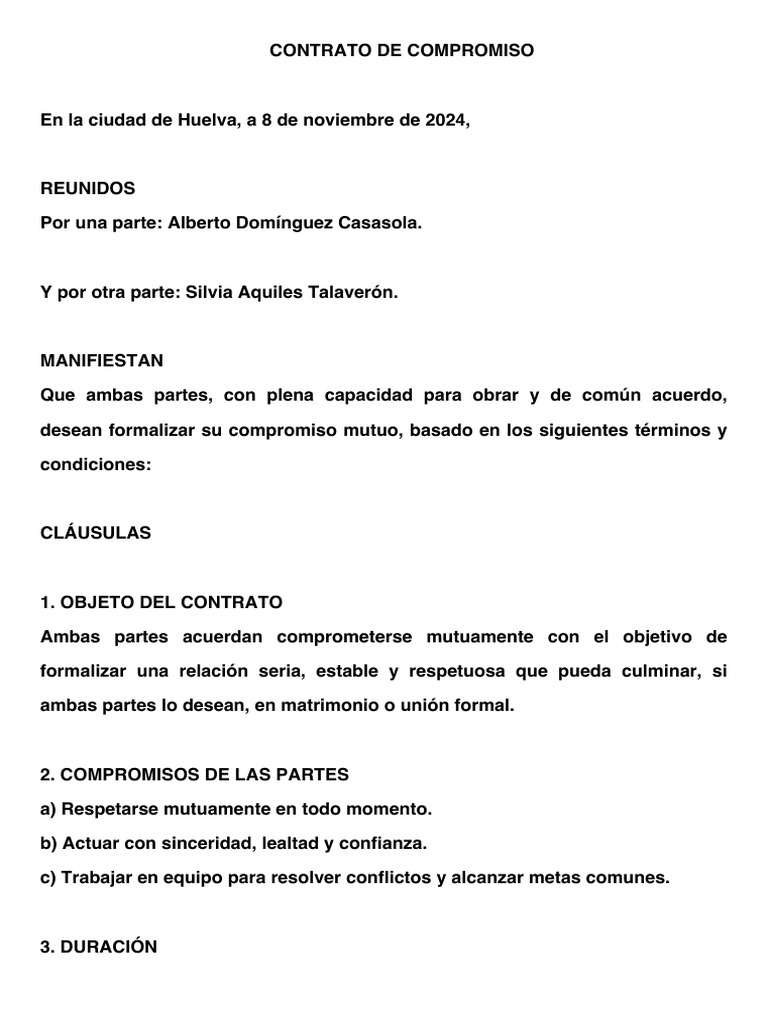 Contrato de Compromiso Actualizado | PDF