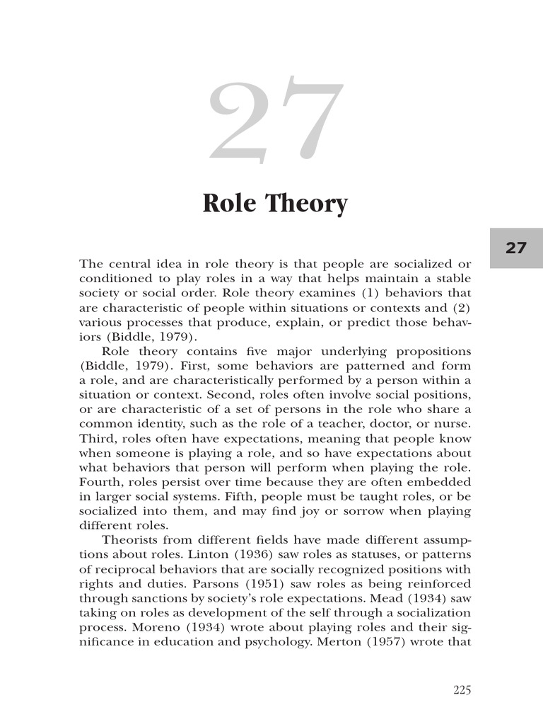 Role Theory | PDF | Psychological Concepts | Behavioural Sciences