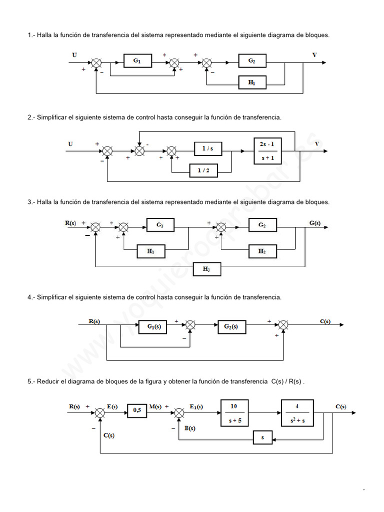 Ejercicios de diagramas de bloques | PDF