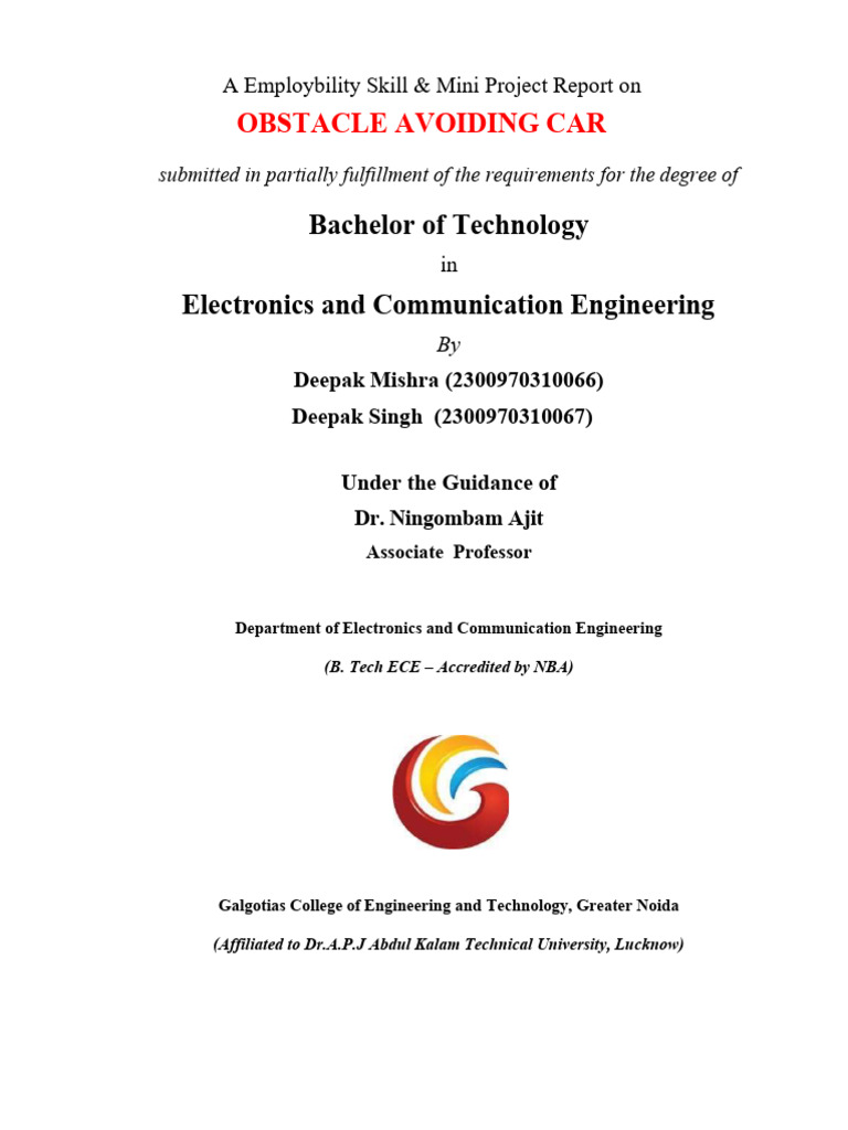 Bachelor of Technology Electronics and Communication Engineering | PDF | Robotics | Engineering