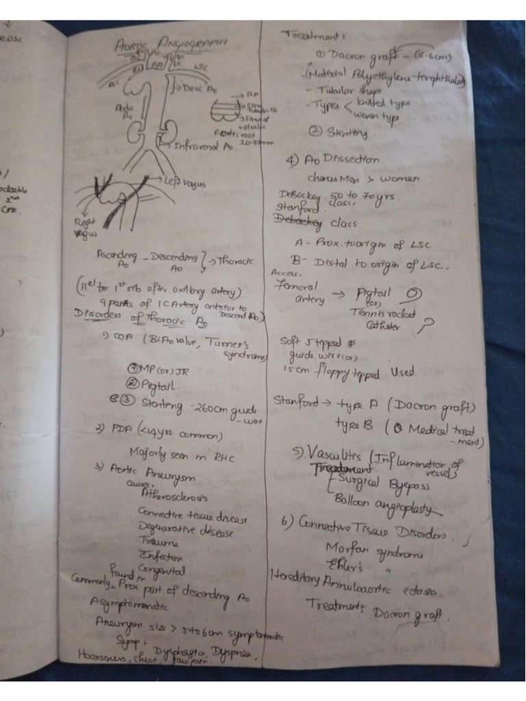Ao Angiography Abi Notes | PDF