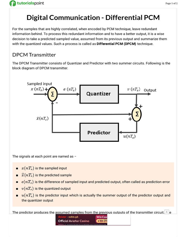 Understanding Differential PCM Techniques | PDF | Data Transmission ...