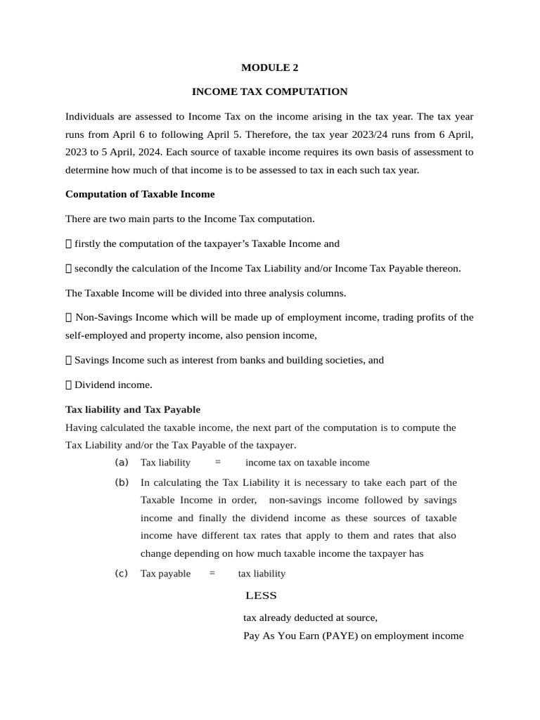 Module 2 | PDF | Taxes | Income Tax