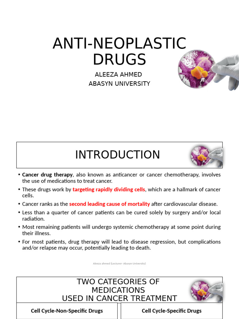 Lec 10 - Antineoplastic Drugs | PDF | Cell Cycle | Chemotherapy