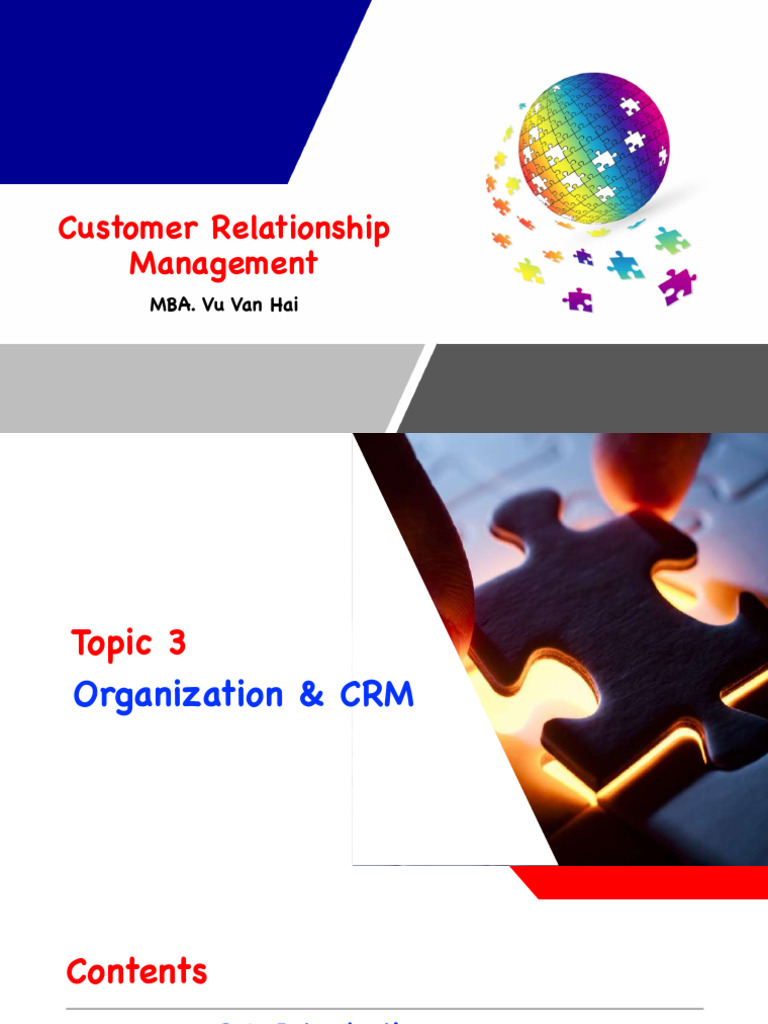 Topic 3 - Organization & CRM | PDF