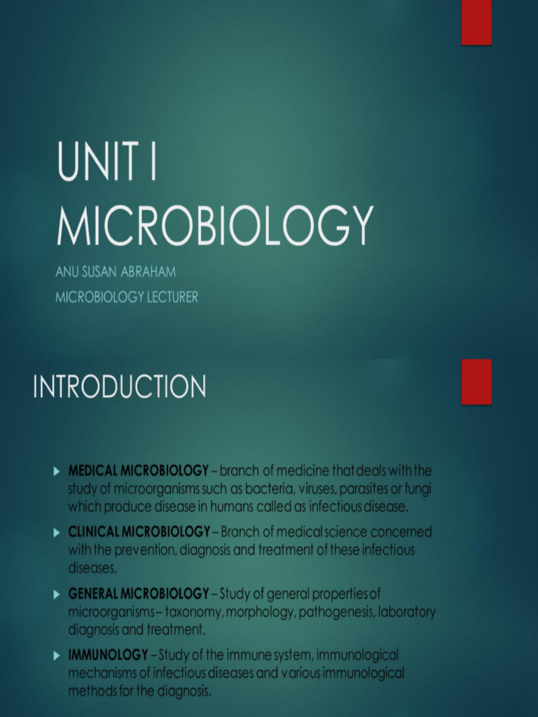 Unit 1 Microbiology | PDF | Penicillin | Microbiology