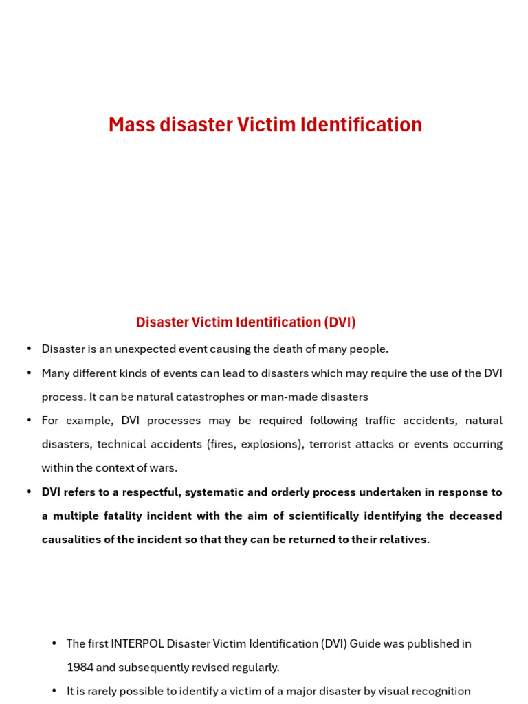 Disaster Victim Identification 241209 230741 | PDF | Forensic Science ...