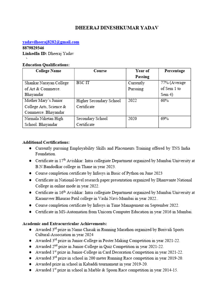 Dheeraj Yadav_Resume | PDF | Computer Security | Security